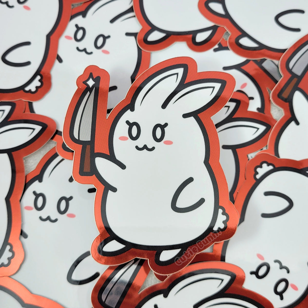 Stabby Bunny Vinyl Sticker – Cutie Bunni