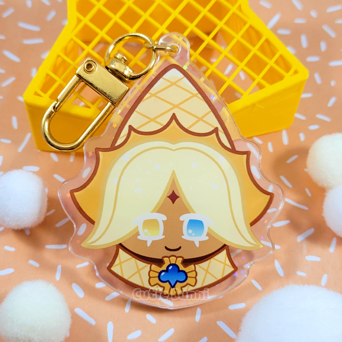 [Cookie Run] Pure Vanilla Cookie Acrylic Charm Keychain – Cutie Bunni